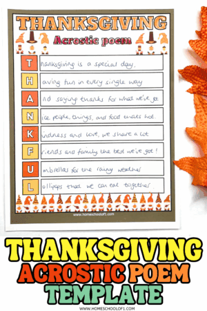 Thanksgiving Acrostic Poem Templates (4 Free Printables)