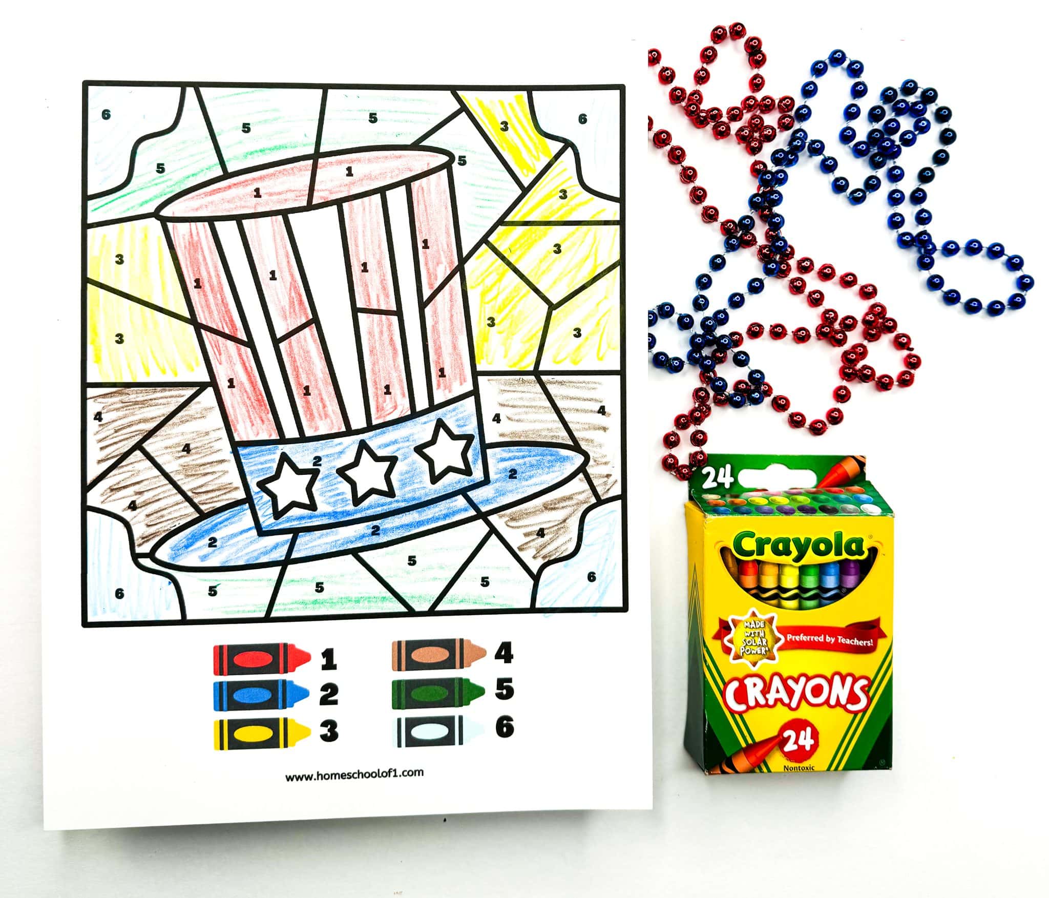 Free Memorial Day Color by Number Worksheets for Kids