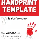 V is for Volcano Handprint Art