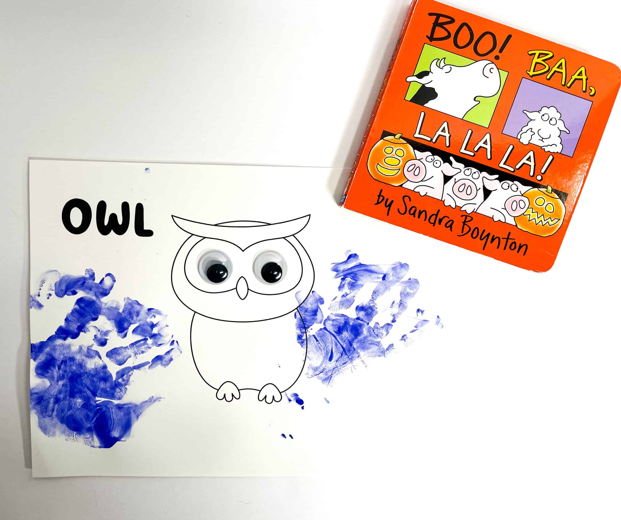 Free Owl Handprint Craft for Halloween (With Printable Stickers)