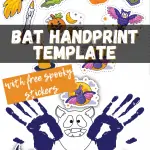 Bat Handprint Craft Template for Halloween