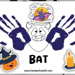 Bat Handprint Craft Template for Halloween
