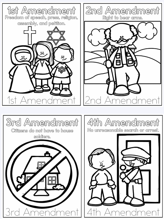 Bill of Rights Coloring Pages - Homeschool of 1