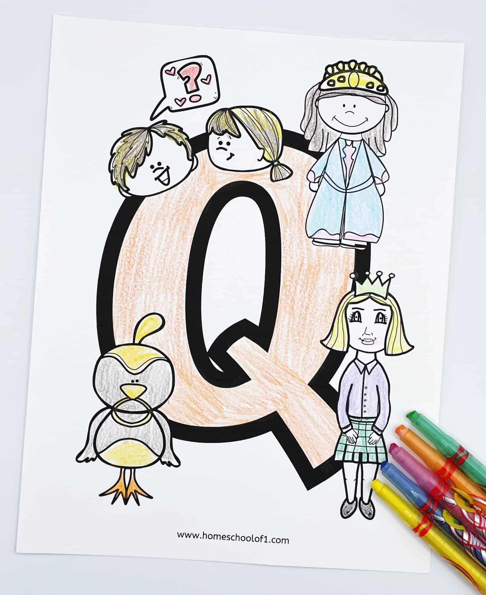 Free Letter Q Coloring Page Printable