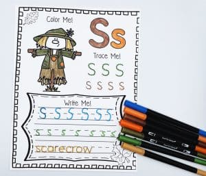 Free Fall Alphabet Letters Printable (Worksheets for Preschool)