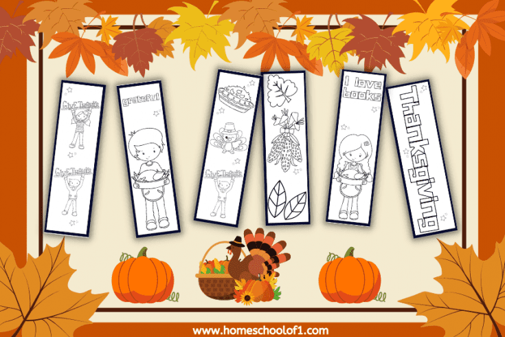6 Free Thanksgiving Bookmarks to Color
