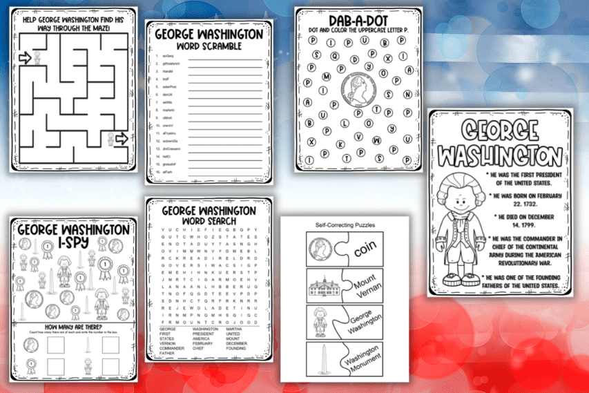 7 Free George Washington Activity Sheets - Homeschool of One