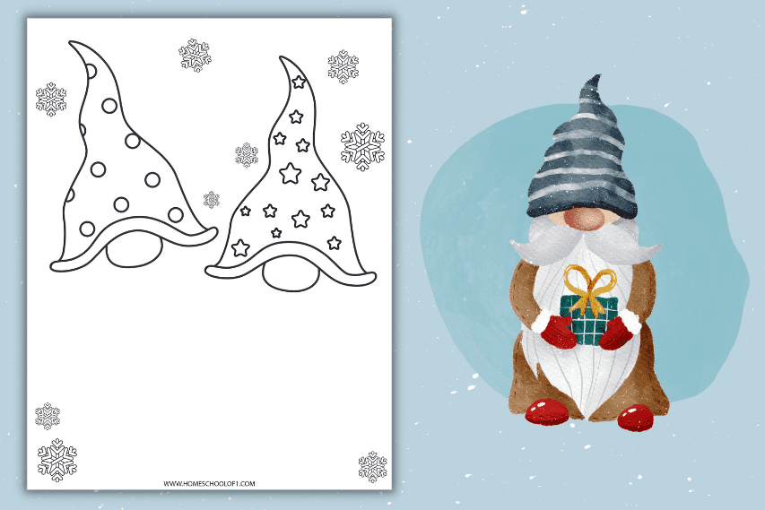 Free Gnome Handprint Art for Christmas