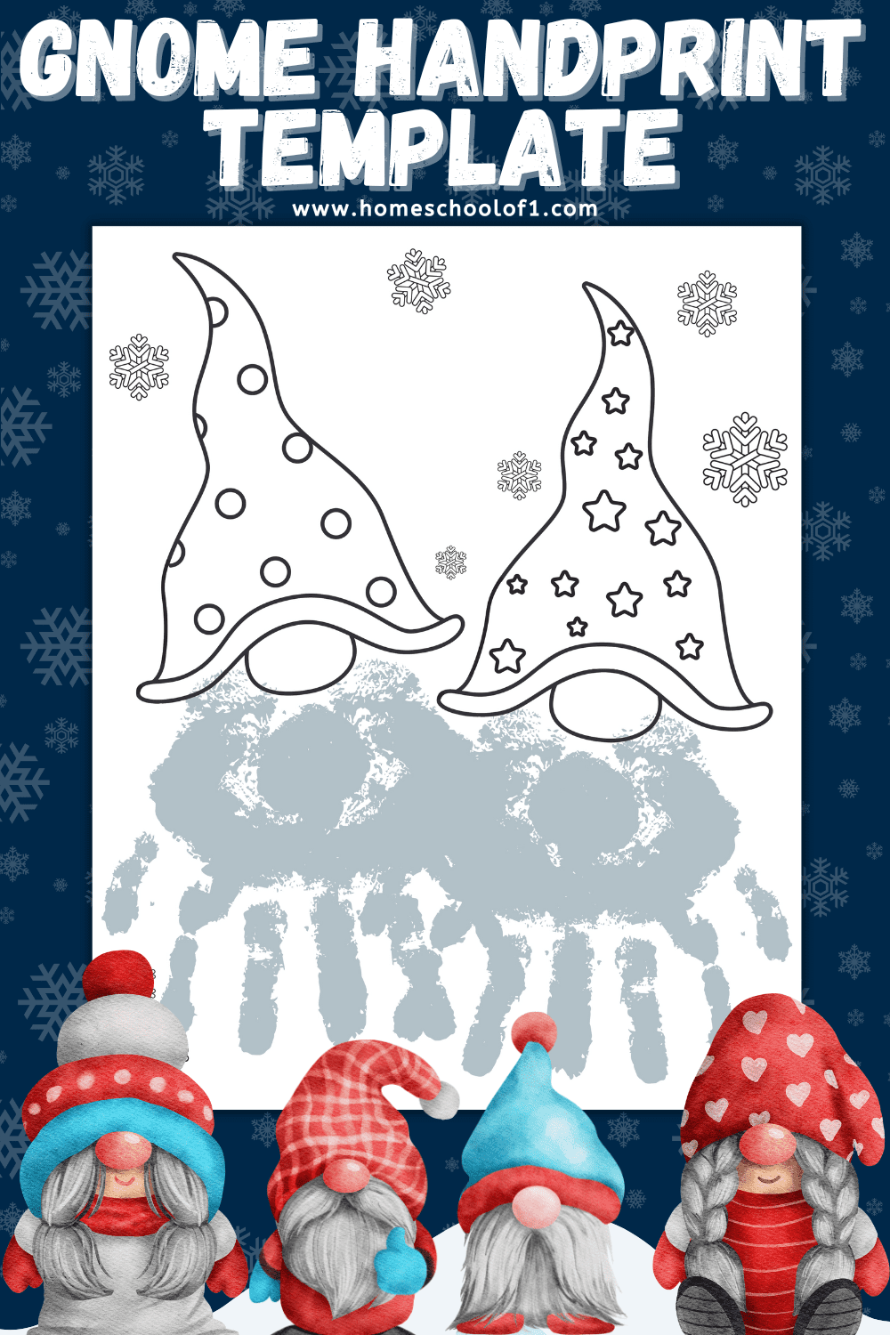 Free Gnome Handprint Art for Christmas