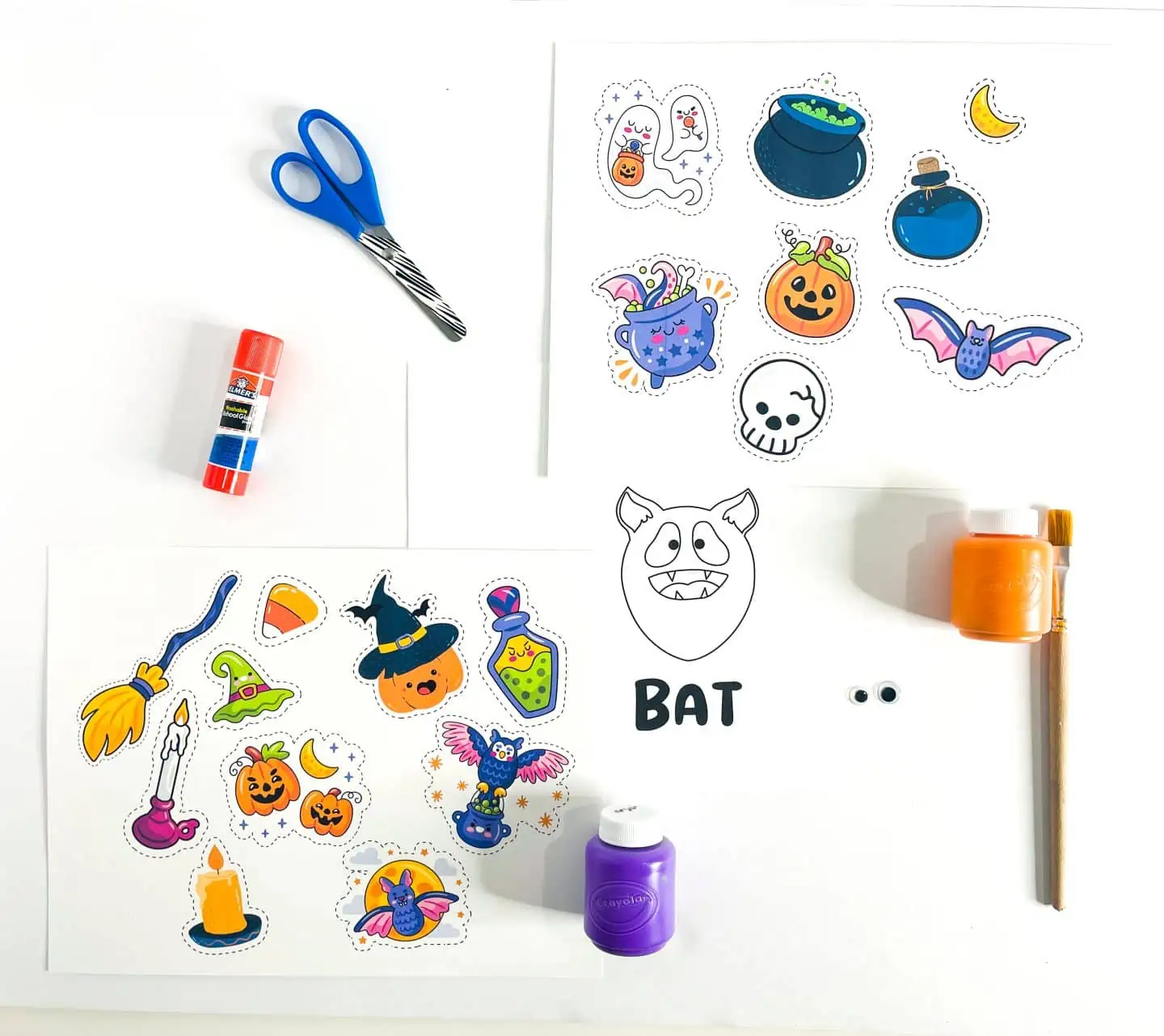 Bat Handprint Craft Template for Halloween