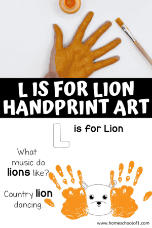 L is for Lion Handprint Art (Free Printable)