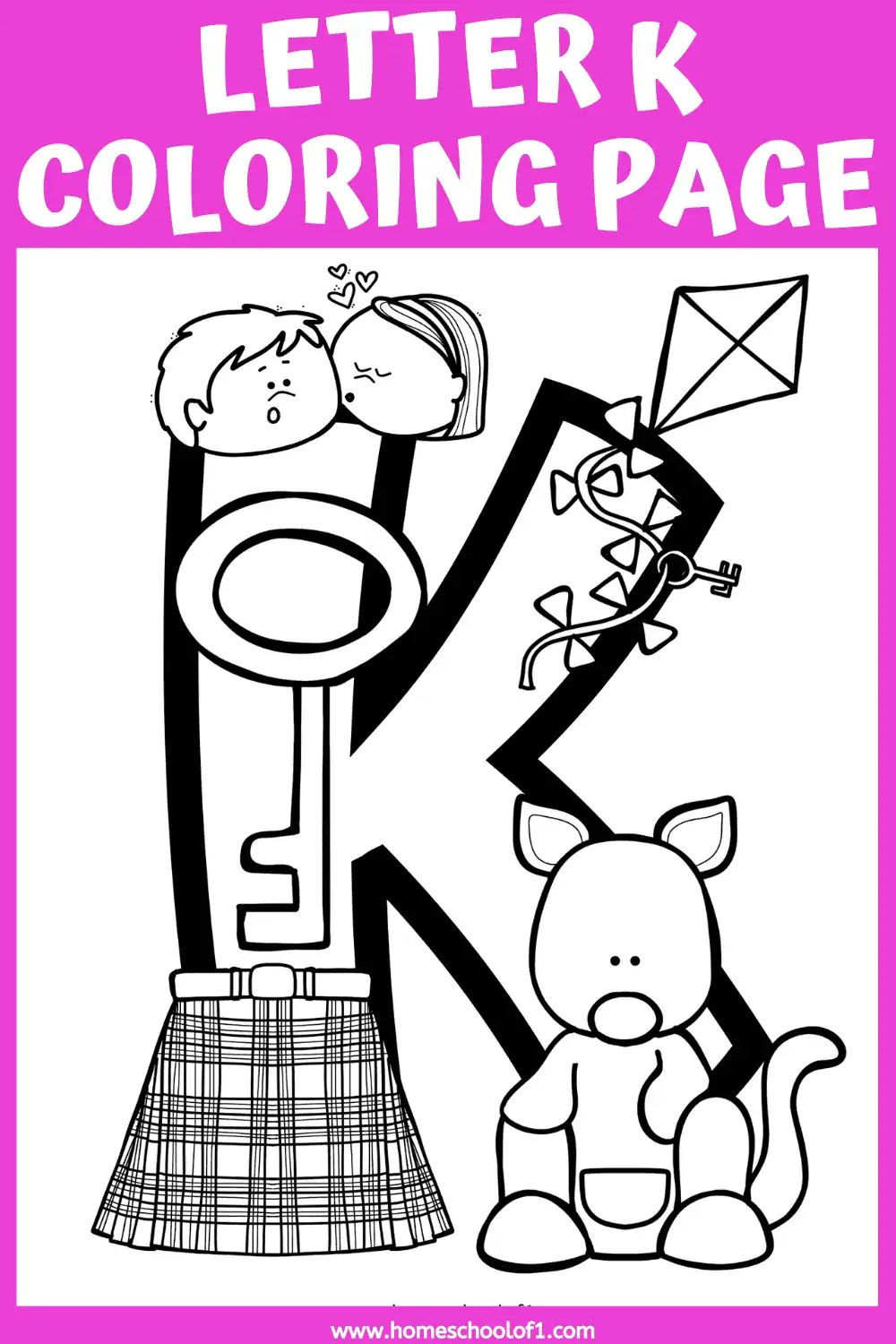 Letter K Coloring Page Free Printable For Preschoolers