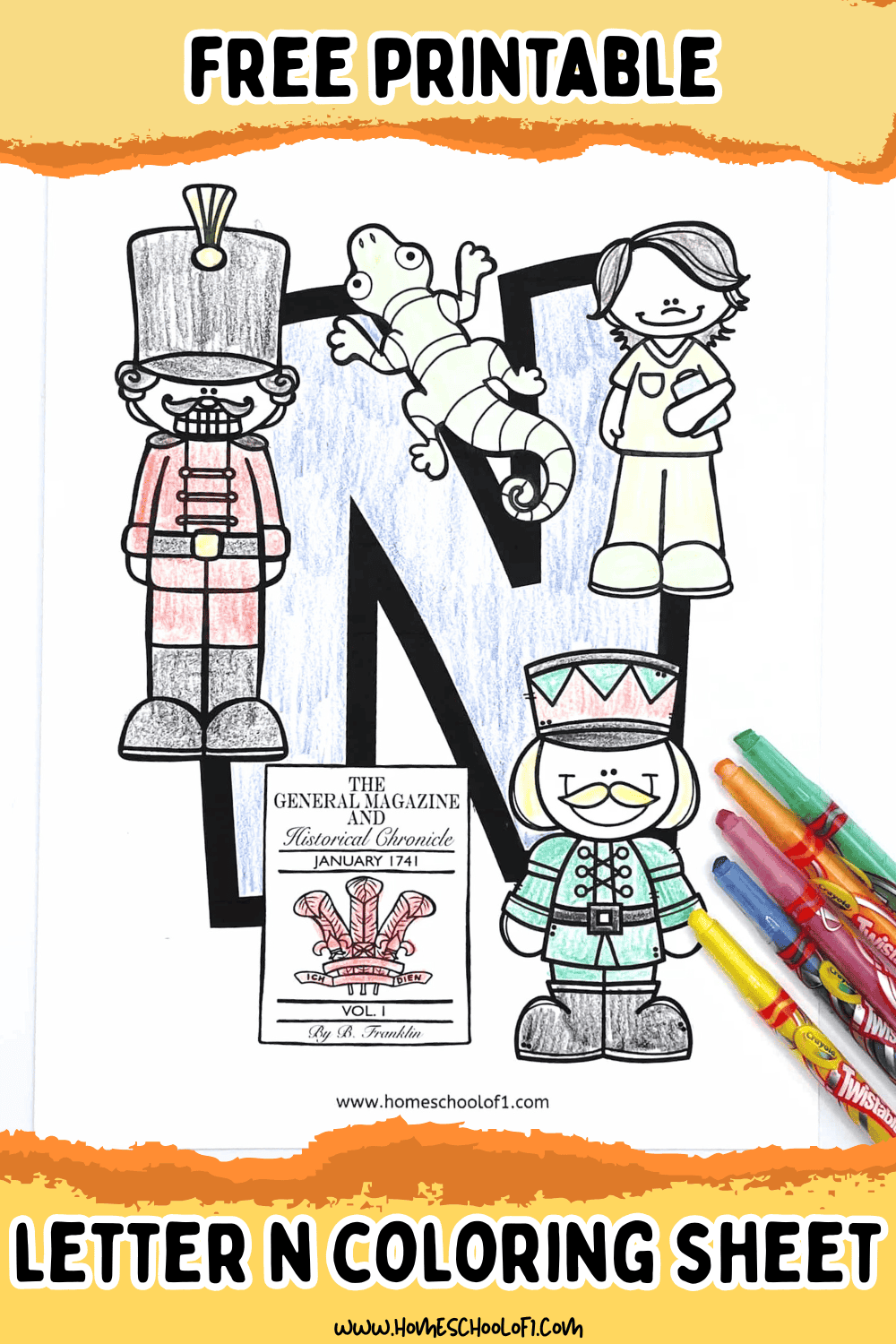 Free Letter N Coloring Page Perfect for Preschool