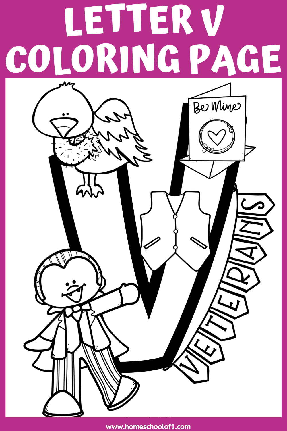 Free Letter V Coloring Page