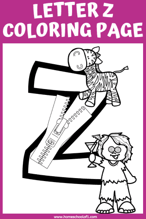Free Printable Letter Z Coloring Page for Preschoolers
