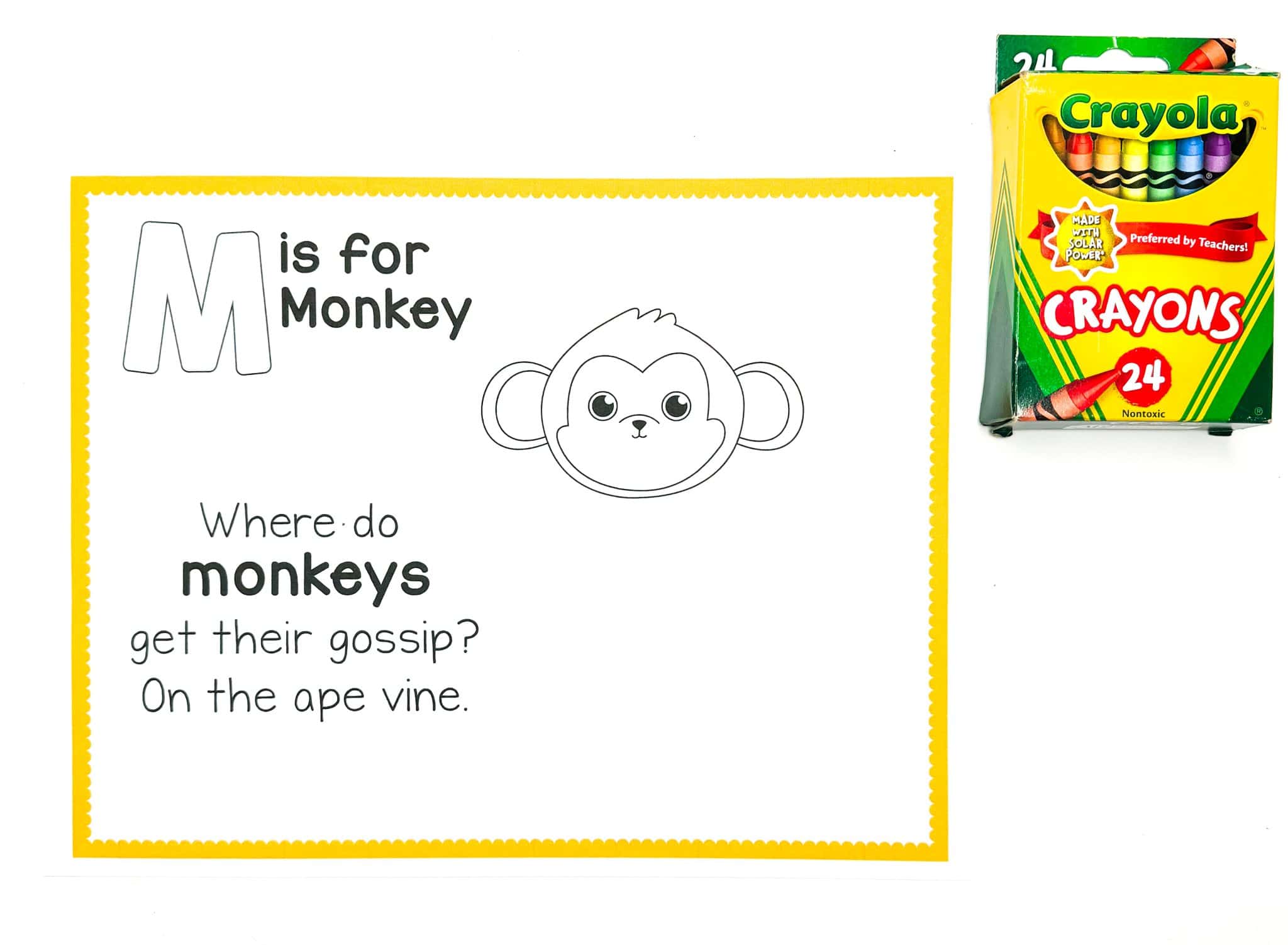 M Is For Monkey Handprint Printable