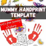 Free Halloween Mummy Handprint Template