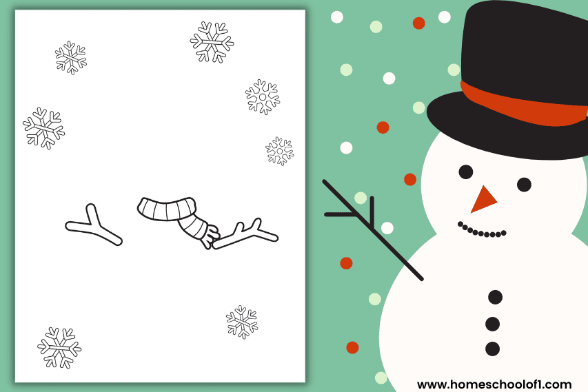 Free Snowman Handprint Template for Preschoolers