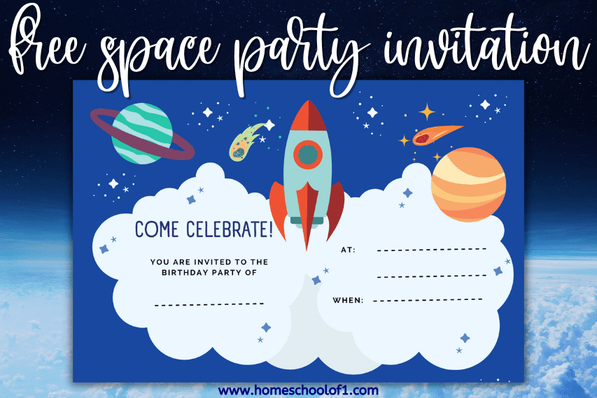 Space Birthday Invitations Free Printable & Space Party Ideas