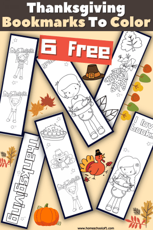 Free Thanksgiving Bookmarks to Color - Homeschool of One