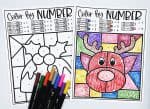 Free Christmas Color by Number Printables for Preschoolers
