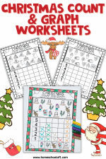 Christmas Graph, Count and Color Worksheets (3 free printables)