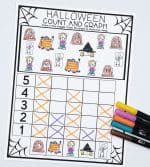 Free Halloween Graphing Worksheet (Color, Count & Graph)