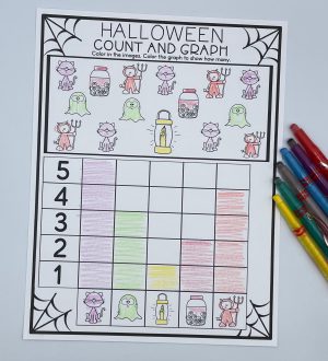 Free Halloween Graphing Worksheet (Color, Count & Graph)