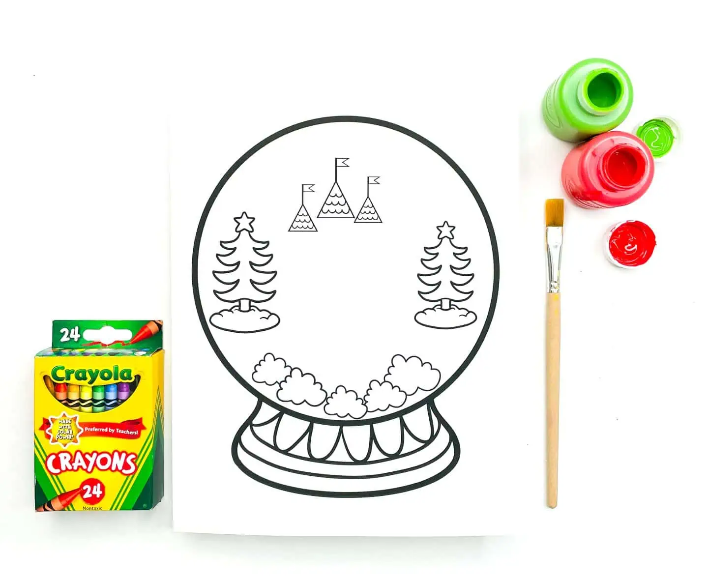 Christmas Handprint Snow Globe Art