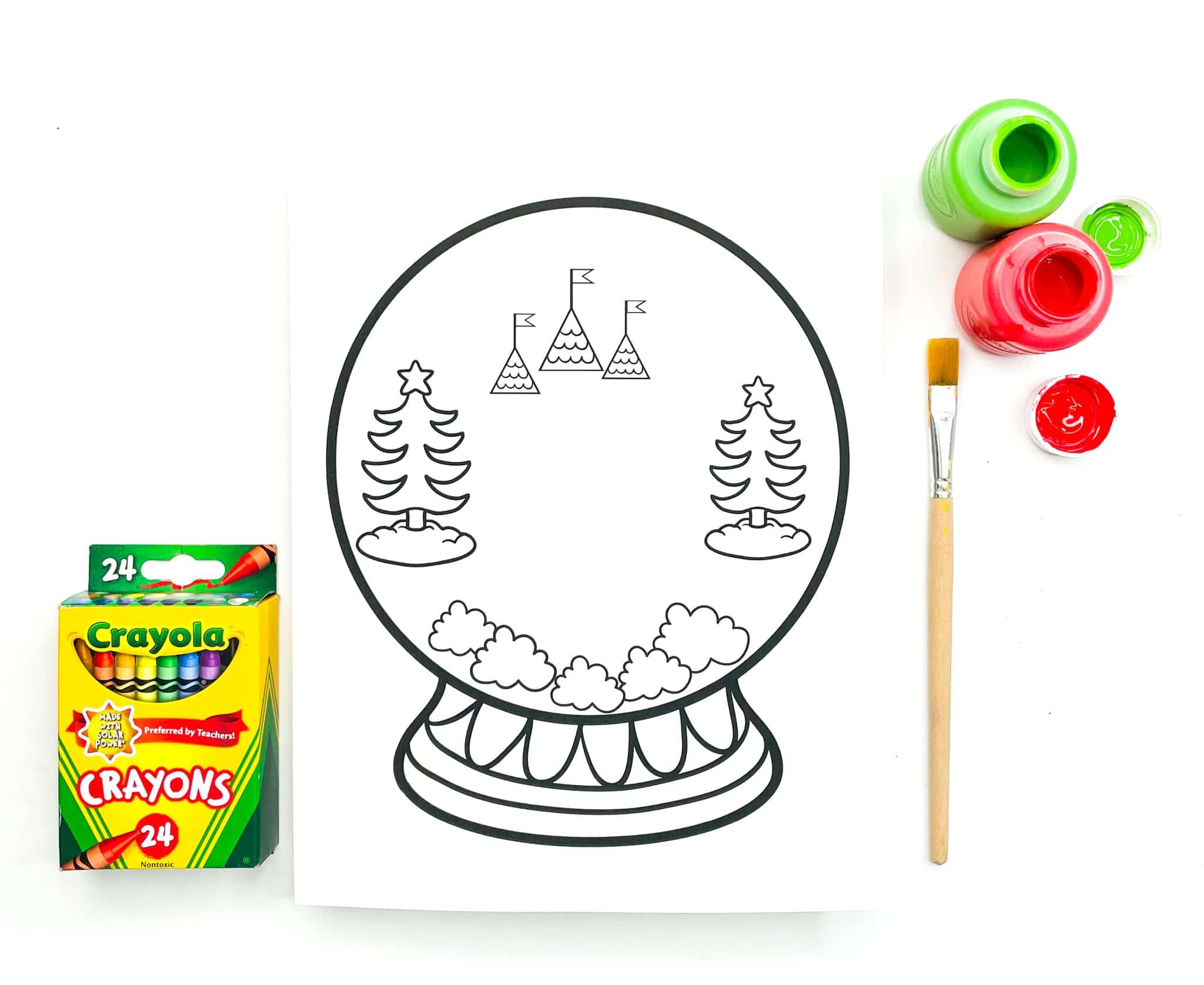 Christmas Handprint Snow Globe Printable