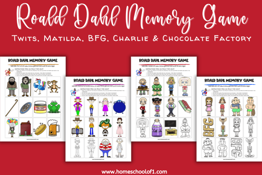 Roald Dahl Memory Game Printable