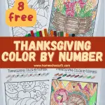 Thanksgiving Color By Number Printables (8 Free Pages)