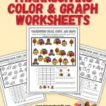 Free Thanksgiving Graphing Worksheets, Color and Count