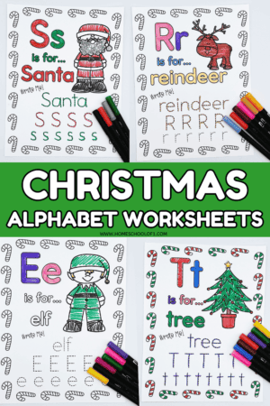 Christmas Alphabet Worksheets (26 Free Pages)
