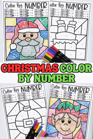 Free Christmas Color by Number Printables for Preschoolers