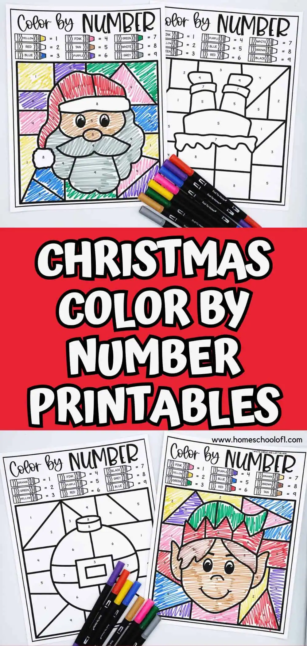Color By Number Christmas Worksheets Christmas Color By Number