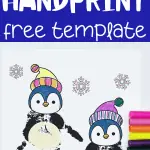 Christmas Penguin Handprint Art (Free Printable)