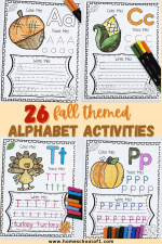 26 Free Fall Alphabet Activities (Color, Write & Trace)