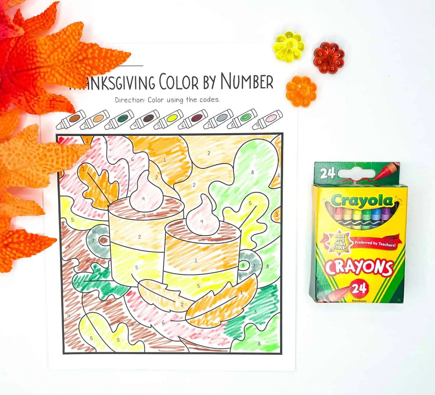 Thanksgiving Color By Number Printables (8 Free Pages)