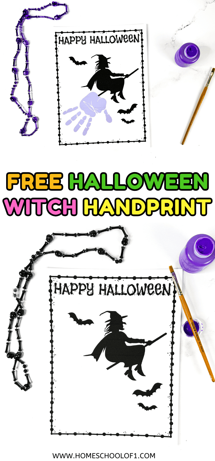 Free Witch Handprint Craft Printable for Halloween