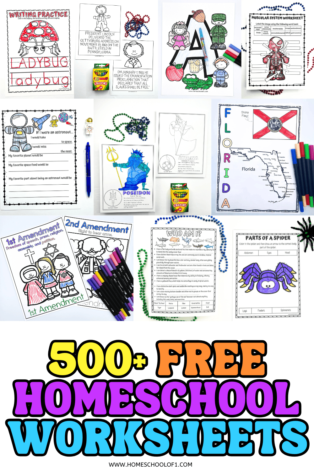 500+ Free Homeschool Printables for Every Subject and Grade