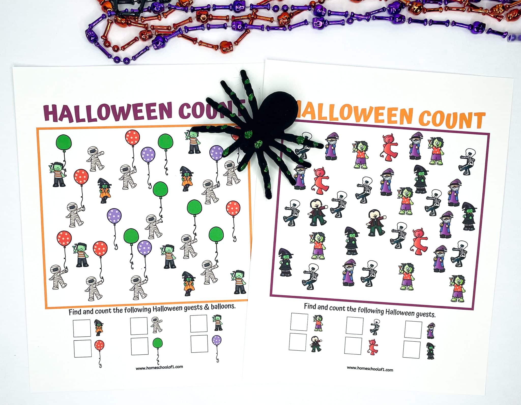 Halloween Counting Worksheets (Free Printables)