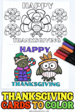 6 Free Printable Thanksgiving Cards to Color For Kids