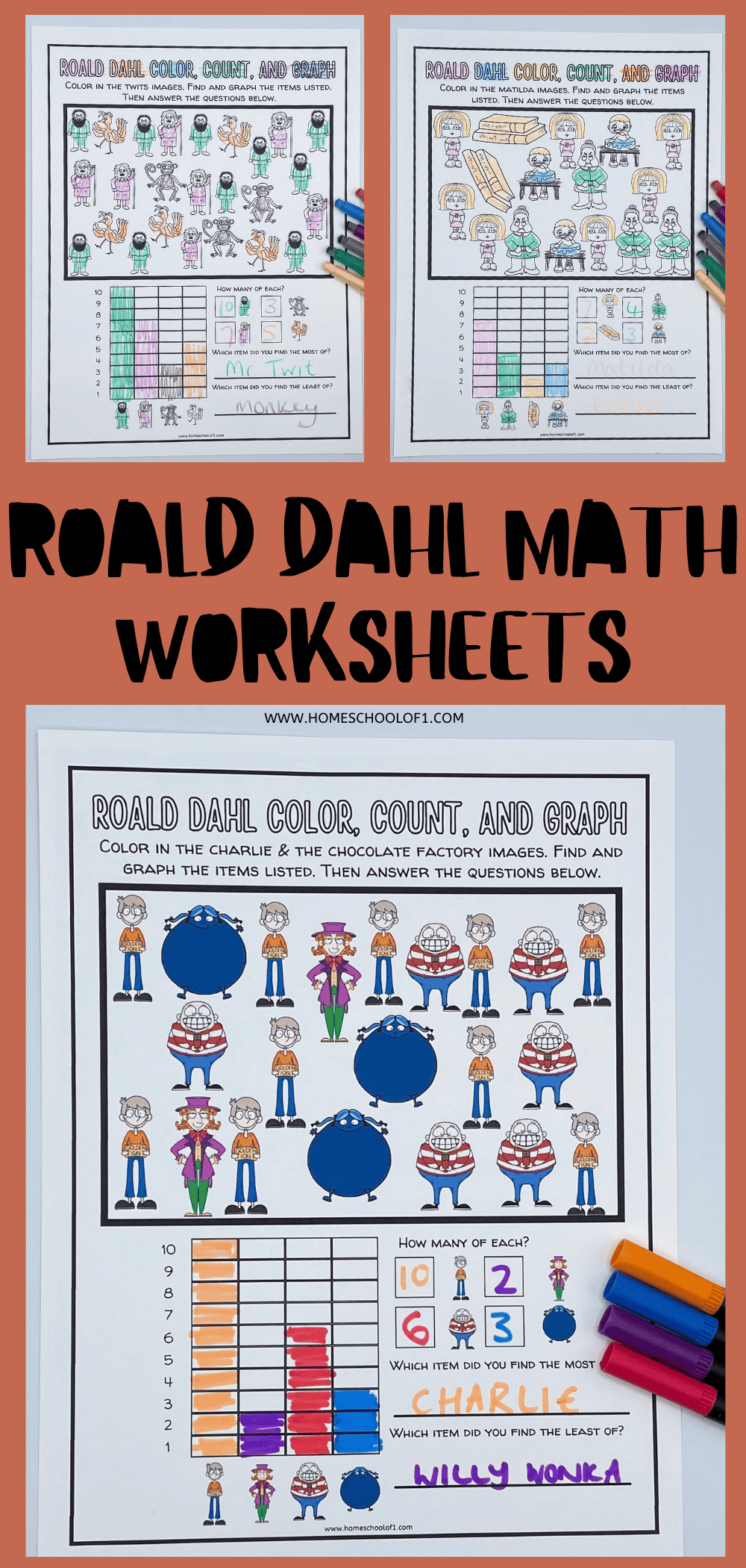 Free Roald Dahl Math Worksheets for KS1