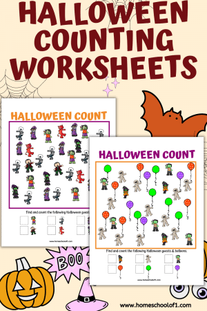 Halloween Counting Worksheets (free printables)