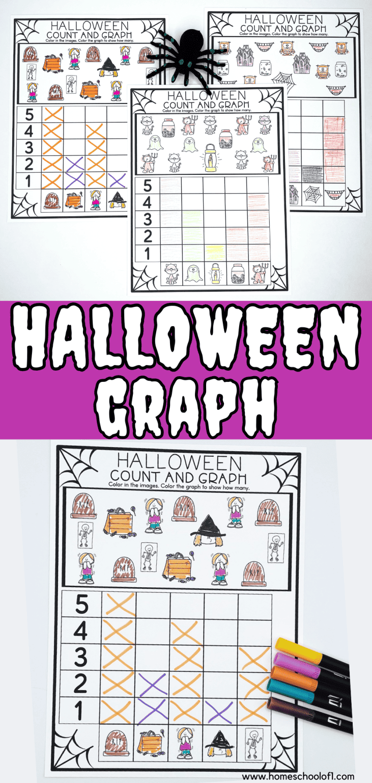 3 Free Halloween Graphing Worksheets (Color, Count & Graph)