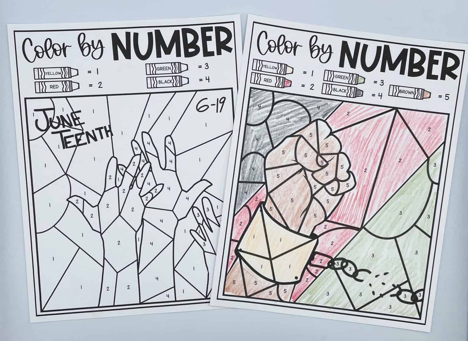 Juneteenth Coloring Pages: 6 Free Color By Number