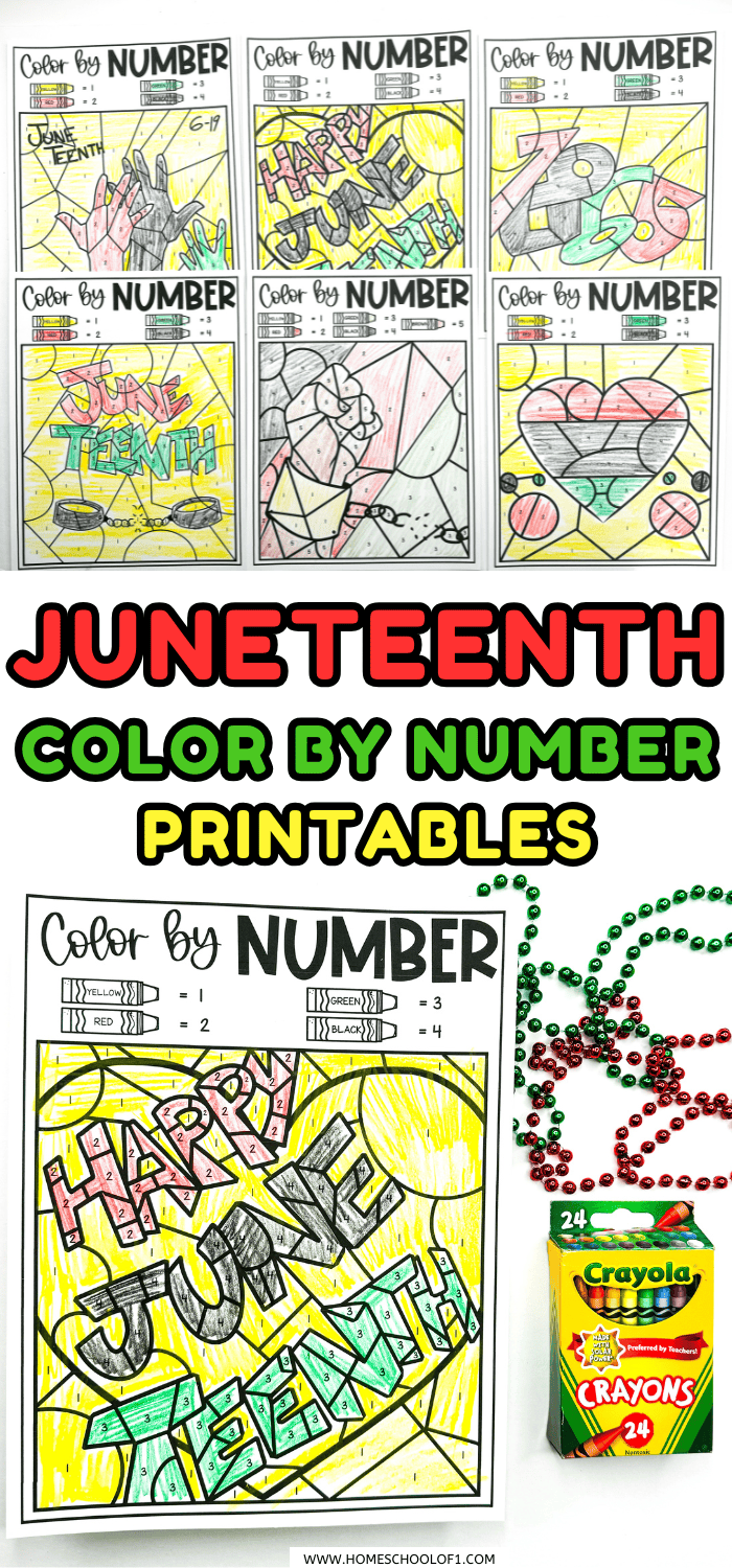 Free Juneteenth Color By Number Worksheets for Kids
