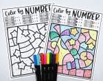 New Year's Color by Number Free Printable