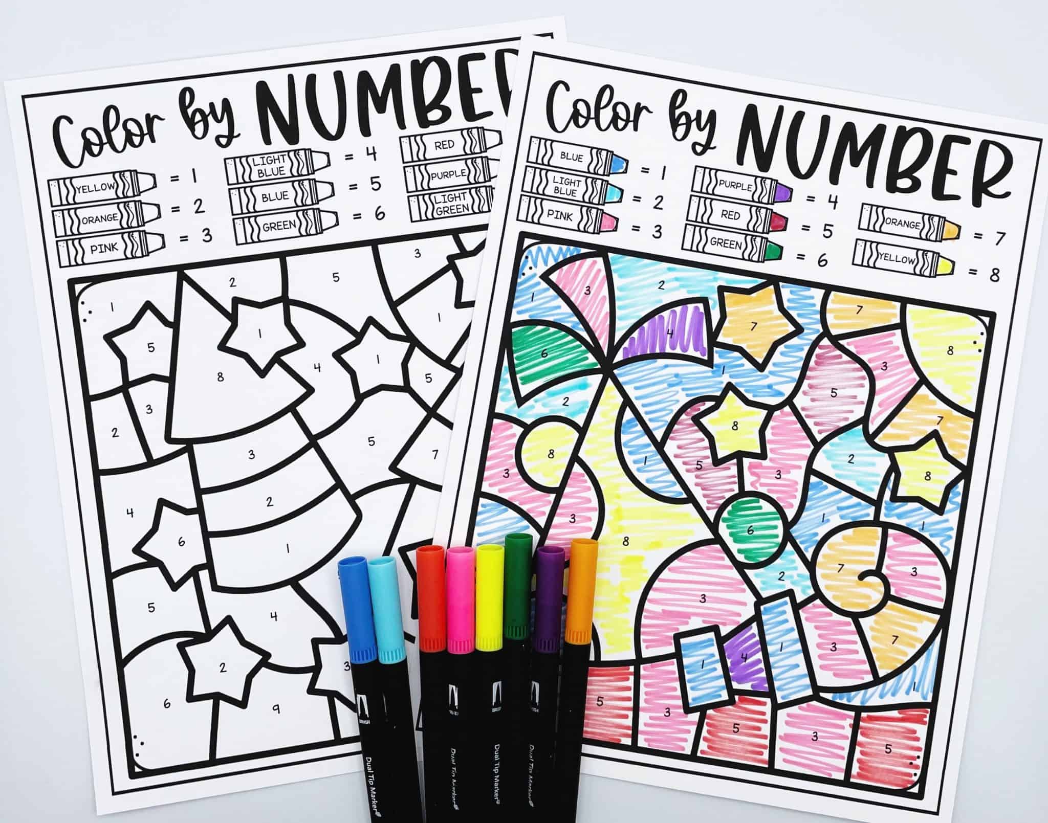 New Year's Color by Number Free Printable